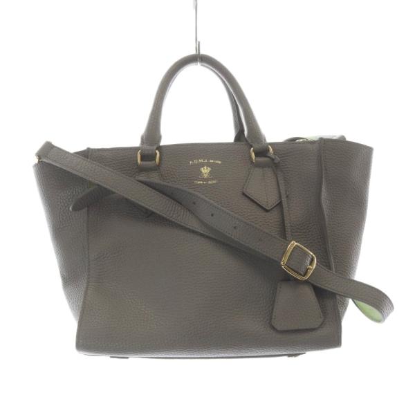 ADMJ アクセソワ Accessoires De Mademoiselle 2WAYバッグ レザー ロゴ ショルダーバッグ ハンドバッグ グレージュ /SR ■GY11 レディース【ブランド】ADMJ アクセソワ Accessoires ...