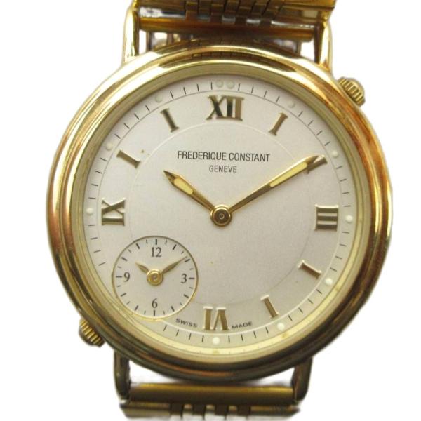 FREDERIQUE CONSTANT FC205 X35/6 ジャンク品 腕時計 ウォッチ クォーツ 白文字盤 スモセコ ローマン ゴールド色 ■GY18 /MQ メンズ【表記サイズ】実寸サイズをご参考ください。【実寸サイズ】バンド幅：約...