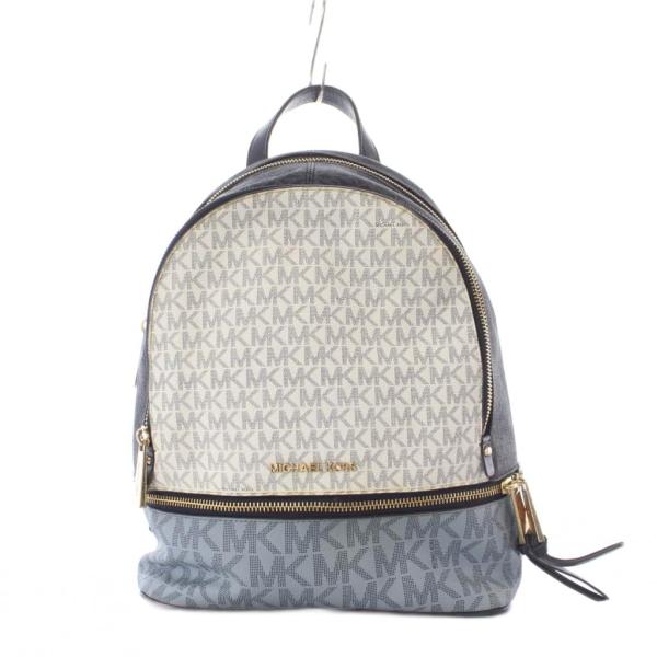 マイケルコース MICHAEL KORS リア ジップ RHEA ZIP リュックサック デイバッグ 水色 青 白 ホワイト PVC ロゴ 総柄 ■GY18 レディース【ブランド】マイケルコース MICHAEL KORS【実寸サイズ】持ち手...