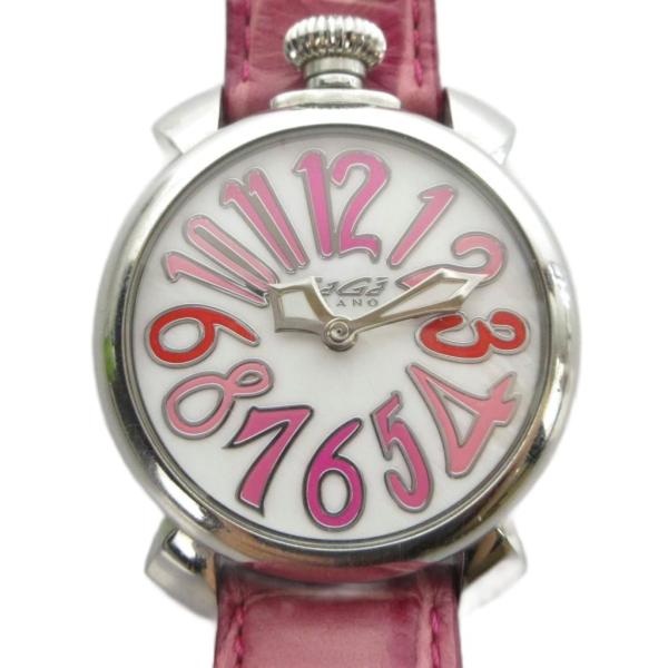 ガガミラノ GaGa MILANO Manuale 40mm 腕時計 5020.6 クォーツ ウォッチ レザーベルト 白文字盤 シルバー色 ■GY18 /MQ レディース【ブランド】ガガミラノ GaGa MILANO【表記サイズ】実寸サイズ...
