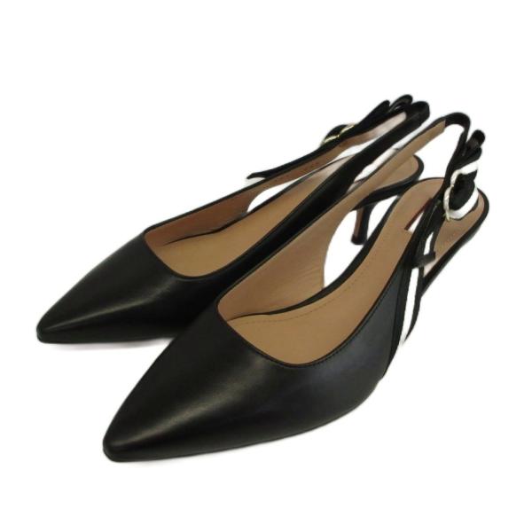 未使用品 バリー BALLY パンプス レザー ポインテッドトゥ ミドルヒール スリングバック 37.5 24.5cm 黒 ブラック /XZ ■GY11【ブランド】バリー BALLY【表記サイズ】37.5 （日本サイズ 24.5cm相当）【...