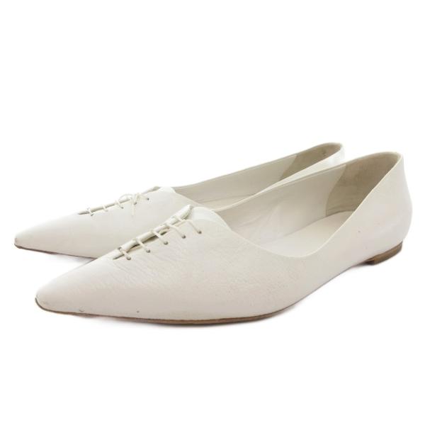 ジルサンダー JIL SANDER パンプス シューズ ポインテッドトゥ レースアップ 38.5 白 ホワイト /FF ■GY18 レディース【ブランド】ジルサンダー JIL SANDER【表記サイズ】38.5【実寸サイズ】最大幅：8cm　...