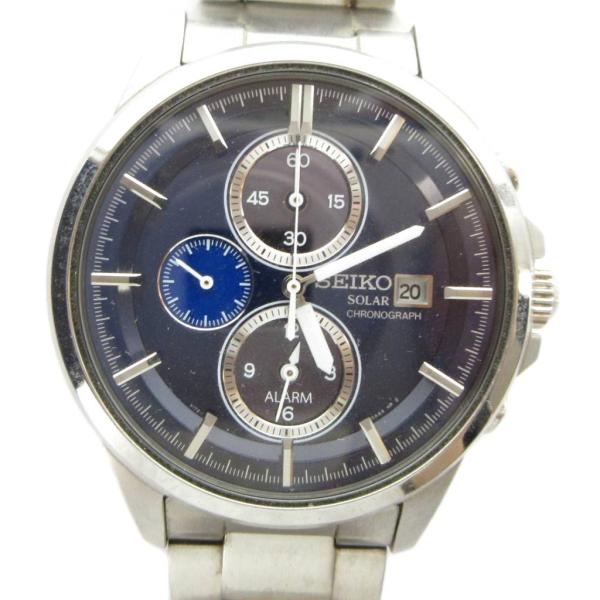 セイコー SEIKO V172-0AA0 腕時計 ウォッチ ソーラー クロノグラフ カレンダー付き シルバー色 ■GY18 /MQ メンズ【ブランド】セイコー SEIKO【表記サイズ】実寸サイズをご参考ください。【実寸サイズ】バンド幅：約1...