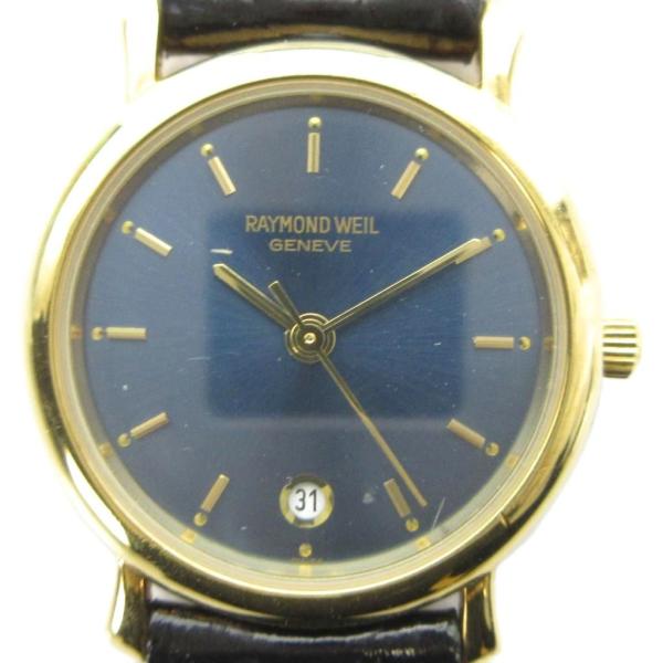 レイモンドウェイル RAYMOND WEIL ジャンク品 5338 腕時計 ウォッチ クォーツ デイト レザーベルト 18KGP 金メッキ ゴールドカラー【表記サイズ】実寸サイズをご参考ください。【実寸サイズ】バンド幅：約1cm　腕周り：約...
