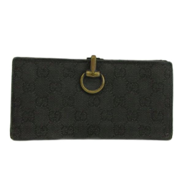 グッチ GUCCI 長財布 二つ折り GGキャンバス 総柄 ホースビット 黒 ブラック 101602・3661 /XZ ■GY11 メンズ【ブランド】グッチ GUCCI【実寸サイズ】ヨコ：18.5cm　タテ：9cm　マチ：1cm　　【素材】...