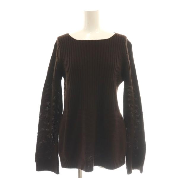 ヨウジヤマモト YOHJI YAMAMOTO ニット セーター 長袖 M ブラウン FP-K15-916 /DF ■GY18 レディース【ブランド】ヨウジヤマモト YOHJI YAMAMOTO【表記サイズ】M【実寸サイズ】肩幅：34cm　身...