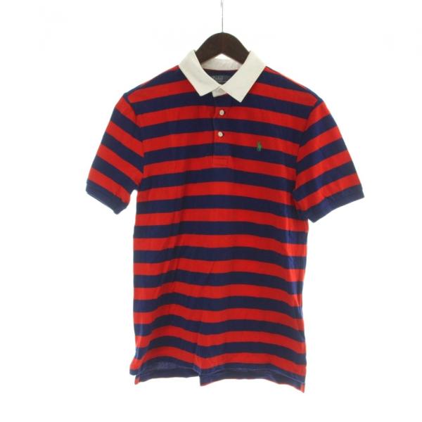 ポロ バイ ラルフローレン Polo by Ralph Lauren ポロシャツ カットソー 半袖 ボーダー柄 L 14-16 紺 ネイビー 赤 レッド ■GY18 /MQ【ブランド】ポロ バイ ラルフローレン Polo by Ralph ...