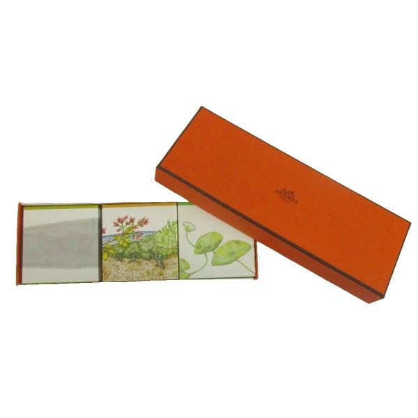 未使用品 HERMES LA COLLECTION DES PARFUMS JARDINS 庭園のフレグランス パフュームド ソープ 李氏の庭 シテールの庭 ナイルの庭【ブランド】エルメス HERMES【表記サイズ】100g×3【実寸サイズ...