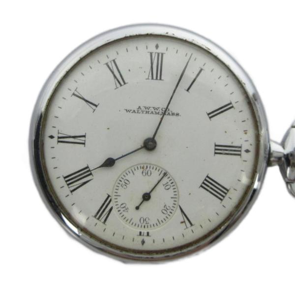 ウォルサム WALTHAM ジャンク品 A.W.W.Co. MASS 懐中時計 ヴィンテージ アンティーク ウォッチ 手巻き 白文字盤 ローマン スモセコ【ブランド】ウォルサム WALTHAM【表記サイズ】実寸サイズをご参考ください。【実寸...
