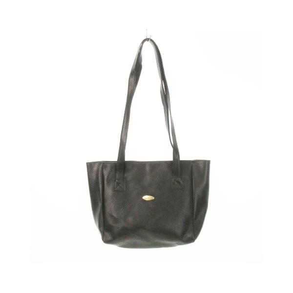 if LES ACCESSOIRES トートバッグ 肩掛け レザー ワンポイント 黒 ブラック /AH20 ■GY99 レディース【表記サイズ】サイズ表記なし(実寸サイズをご覧ください)【実寸サイズ】持ち手の長さ：97cm　ヨコ：上42cm...