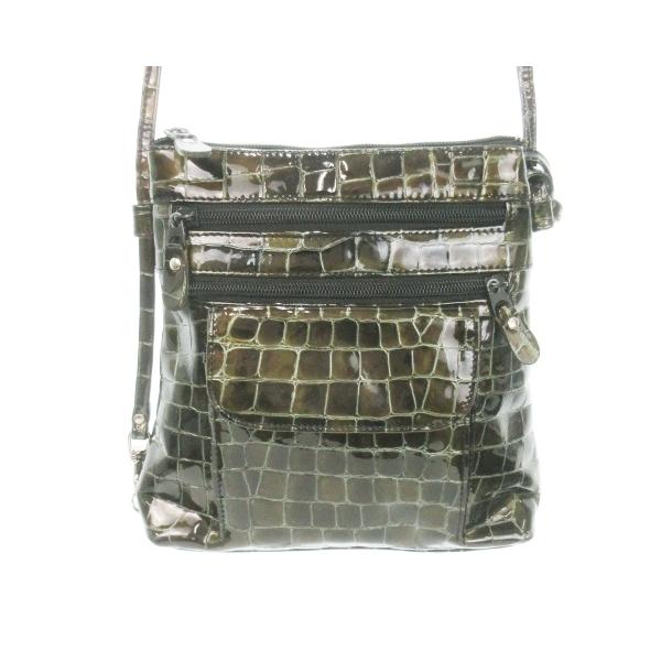 フレッチャ FRECCIA ショルダーバッグ シャイニー加工 クロコ型押し 緑 グリーン /MN9 ■GY99 レディース【表記サイズ】サイズ表記なし(実寸サイズをご参考ください。)【実寸サイズ】持ち手の長さ：-cm　ヨコ：18cm　タテ：...