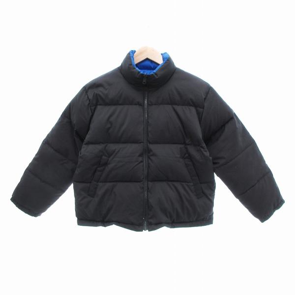 ヴァン ミニ VANIMINI リバーシブル ダウンジャケット ブルゾン ジップアップ 140 青 黒 /JS キッズ【表記サイズ】140【実寸サイズ】肩幅：約47cm　身幅：約55cm　着丈：約58cm　袖丈：約53cm　　【素材】表地 ...