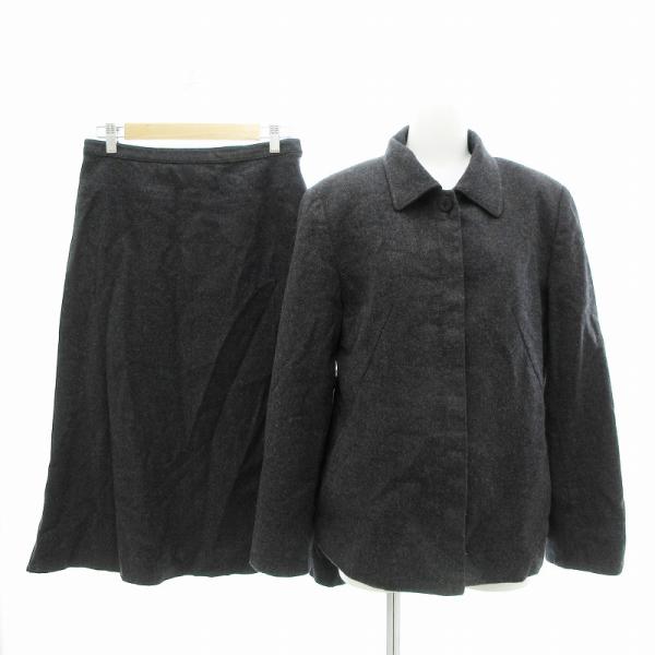エヴェックス バイ クリツィア EVEX by KRIZIA セットアップ ジャケット スカート ひざ丈 メルトン 42 グレー /JS ■GY39 レディース【ブランド】エヴェックス バイ クリツィア EVEX by KRIZIA【表記サ...