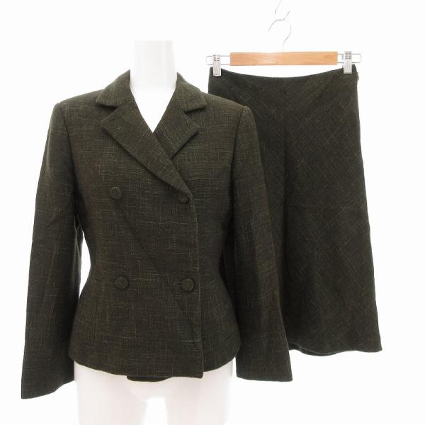 ジョルジュ・レッシュ セットアップ フォーマル 上下2点セット シルク混 ジャケット 秋冬 総裏地 ノーベント ダブル 2B スカート S 36【表記サイズ】ジャケット Sスカート 36【実寸サイズ】ジャケット 肩幅：約38cm　ジャケット...