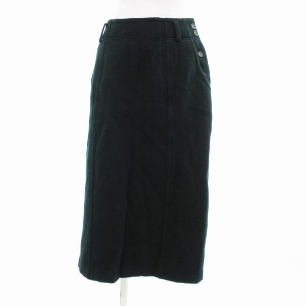 チェス CHESS スカート ひざ丈 タイト ウール ナイロン混 M 緑 /JS レディース【表記サイズ】M【実寸サイズ】ウエスト：約70cm　ヒップ：約90cm　スカート丈：約79cm　　【素材】毛 ナイロン【色】緑【仕様】裏地あり ポケ...