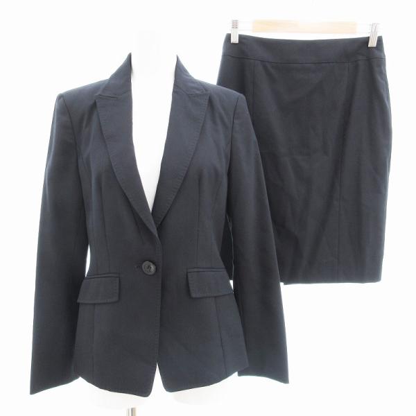 クードシャンス セットアップ スーツ テーラードジャケット 総裏地 シングル タイトスカート ひざ丈 36 紺 ネイビー 秋冬【ブランド】クードシャンス CdeC COUP DE CHANCE【表記サイズ】36【実寸サイズ】ジャケット 肩幅...