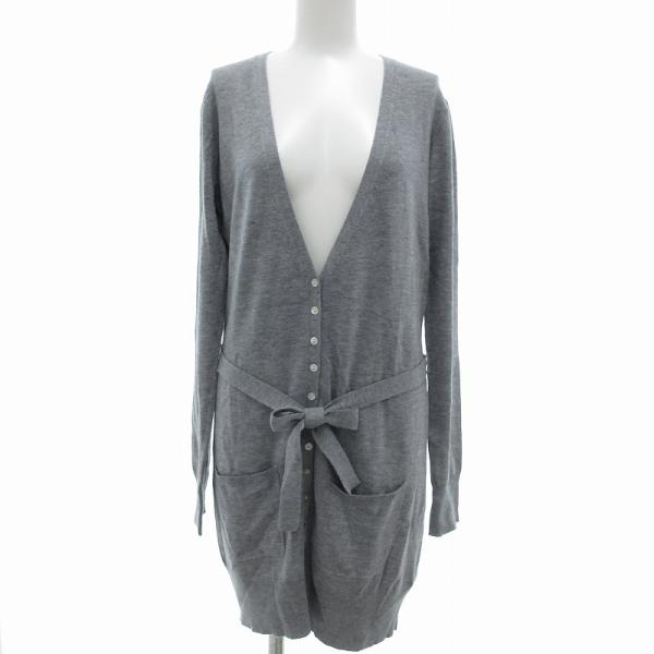アトモスフィア atmosphere 美品 ロングカーディガン ニット Vネック 10 38 グレー /UO レディース【ブランド】アトモスフィア atmosphere【表記サイズ】10/38【実寸サイズ】肩幅：約36cm　身幅：約45cm...
