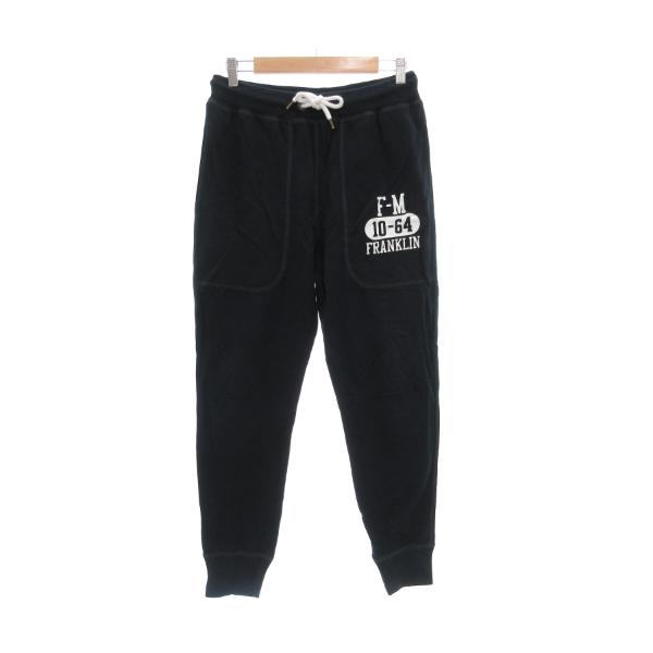 フランクリンマーシャル FRANKLIN &amp; MARSHALL スウェットパンツ イージー ロゴ XS 紺 ネイビー /GV レディース【表記サイズ】XS【実寸サイズ】ウエスト：72cm　もも幅：28cm　裾幅：12cm　股上：33...
