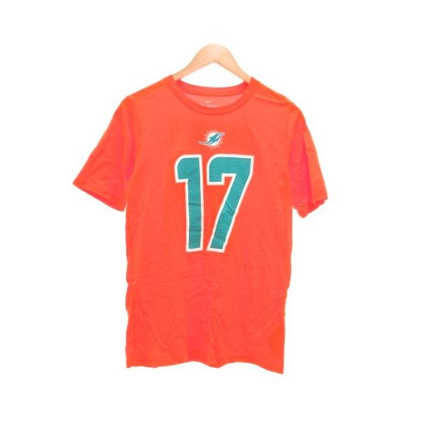 ナイキ NIKE Tシャツ L オレンジ 半袖 ドルフィンズ ＃17 WADDLE /UO メンズ【ブランド】ナイキ NIKE【表記サイズ】L【実寸サイズ】肩幅：37cm　身幅：43cm　袖丈：24cm　着丈：66cm　　【素材】コットン【...