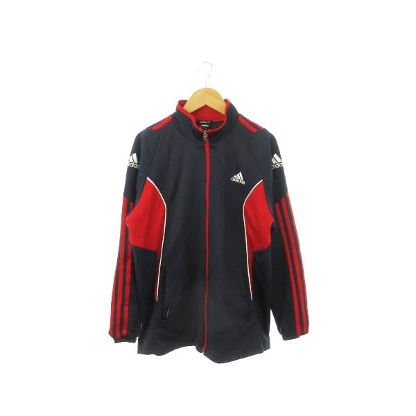 アディダス adidas ジャージ スタンドカラージャケット ジップアップ ロゴ 刺繍 プリント スリーストライプス スポーツ 男の子160 紺【ブランド】アディダス adidas【表記サイズ】13-14Y160【実寸サイズ】身幅：52cm...