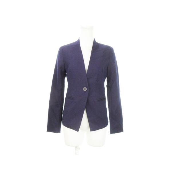 未使用品 エスエヌスタイル S.N.Style ノーカラージャケット 総裏地 ノーベント S 紫 パープル /AH3 レディース【表記サイズ】S155/84A【実寸サイズ】肩幅：35cm　身幅：35cm　袖丈：55cm　着丈：53cm　　【...