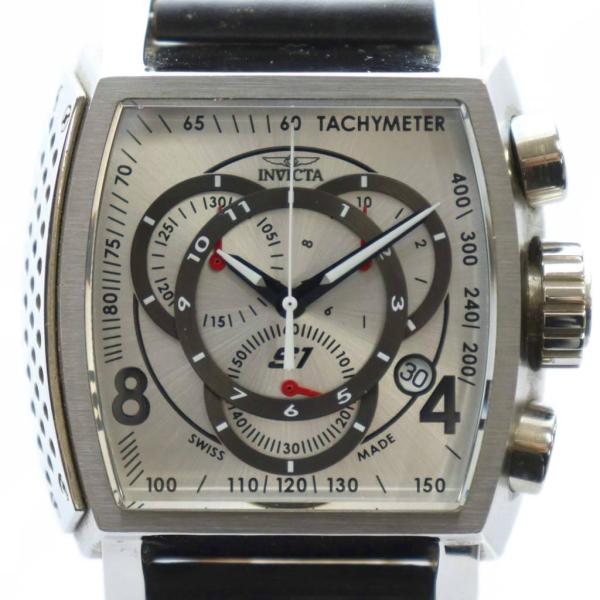 invicta 腕時計 ウォッチ クォーツ レザーベルト スクエア カレンダー付き シルバー色 ■GY30 /MQ メンズ【表記サイズ】実寸サイズをご参考ください。【実寸サイズ】バンド幅：約2.3cm　腕周り：約14-21cm　ケース・タテ...