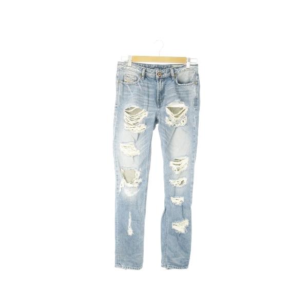 ディーゼル DIESEL RIZZO デニムパンツ ジーンズ スリムストレート ダメージ加工 クラッシュ加工 W24 青 ブルー /AO7 ■GY99【ブランド】ディーゼル DIESEL【表記サイズ】W24 L32【実寸サイズ】ウエスト：7...