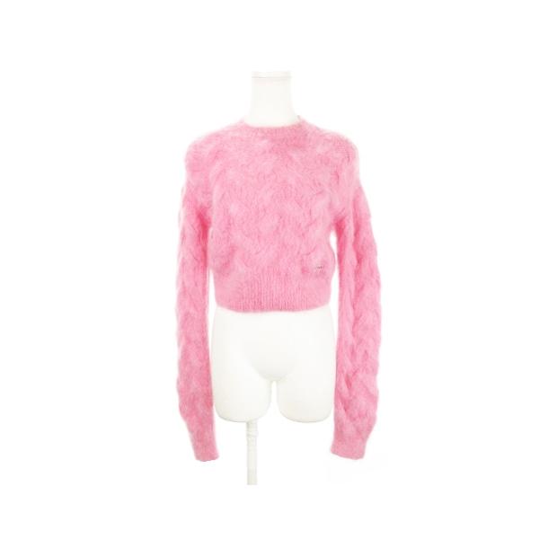 未使用品 ディースクエアード DSQUARED2 23AW モヘヤニット クルーネック 長袖 クロップド ウール 起毛 小さいサイズ XS ピンク【ブランド】ディースクエアード DSQUARED2【表記サイズ】XS【実寸サイズ】身幅：37c...