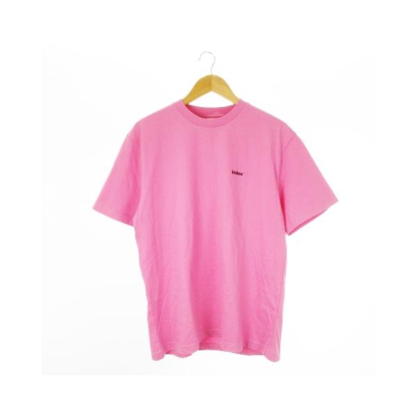 未使用品 インデックス INDEX FUCHSIA Tシャツ クルーネック 丸首 半袖 ロゴプリント L ピンク /CK16 ■GY99 メンズ【ブランド】インデックス INDEX【表記サイズ】L【実寸サイズ】肩幅：50cm　身幅：55cm...