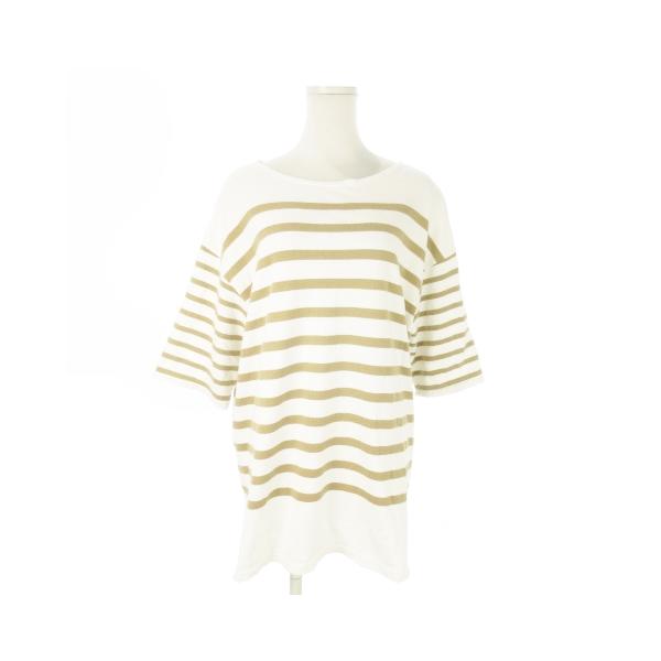 ハグオーワー HUG O WaR チュニック カットソー ボートネック 七分袖 コットン ボーダー F 茶 ブラウン /AO3 ■GY99 レディース【ブランド】ハグオーワー HUG O WaR【表記サイズ】F【実寸サイズ】身幅：55cm　...