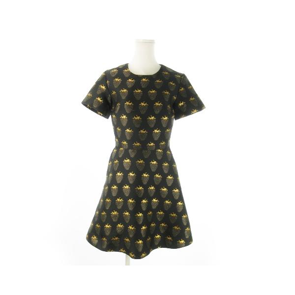 マーカスルプファー MARKUS LUPFER いちご柄ジャガードミニワンピース 半袖 フレア ラメ 小さいサイズ XS 黒 ブラック /AO14【ブランド】マーカスルプファー MARKUS LUPFER【表記サイズ】XS【実寸サイズ】肩幅...