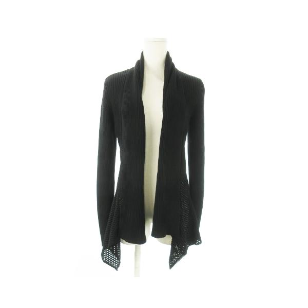 アクリス A-K-R-I-S punto トッパーカーディガン ニット ショールカラー 長袖 リブ 切替 メッシュ 黒 ブラック /AO19 ■GY99【表記サイズ】サイズ表記なし(実寸サイズをご覧ください)【実寸サイズ】身幅：41cm　着...