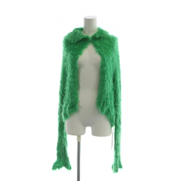 未使用品 EENK EEZ-1O353-CD07-GN TEXTURED COLLAR KNIT CARDIGAN タグ付き シャギーニット 長袖 カーディガン XS-S 緑 グリーン【表記サイズ】XS-S【実寸サイズ】肩幅：約36cm　身...