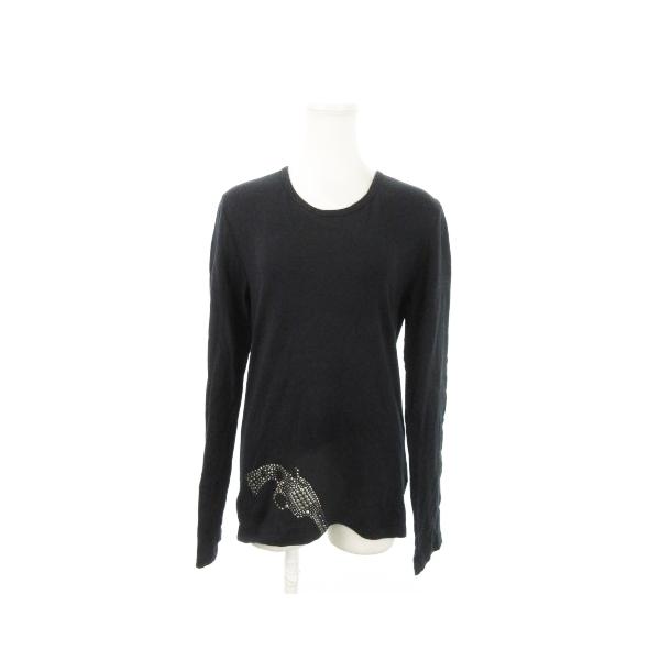 ロアーガンズ roarguns ロンT Tシャツ カットソー ラウンドネック 長袖 ピストル スタッズ ラインストーン 1 S 黒 ブラック【表記サイズ】1S【実寸サイズ】肩幅：40cm　身幅：43cm　袖丈：65cm　着丈：62cm　　【...