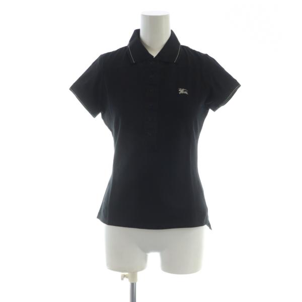 バーバリーブルーレーベル BURBERRY BLUE LABEL ポロシャツ カットソー 半袖 ロゴ 38 S 黒 ブラック ■GY14 /MQ レディース【ブランド】バーバリーブルーレーベル BURBERRY BLUE LABEL【表記サ...