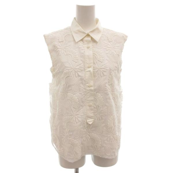 エルマノシェルビーノ ERMANNO SCERVINO シャツ ブラウス ノースリーブ レース 42 白 ホワイト /FF ■GY99 レディース【ブランド】エルマノシェルビーノ ERMANNO SCERVINO【表記サイズ】42【実寸サイ...
