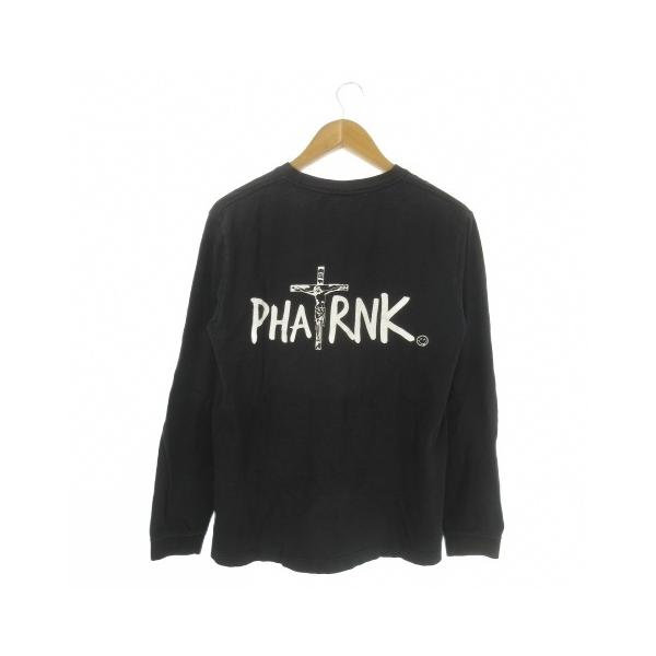 ファットランク PHATRNK Tシャツ 黒 ブラック 長袖 ロゴプリント バックプリント /AO17 ■GY99 メンズ【表記サイズ】サイズ表記なし(実寸サイズをご覧ください)【実寸サイズ】肩幅：43.5cm　身幅：49.5cm　袖丈：5...
