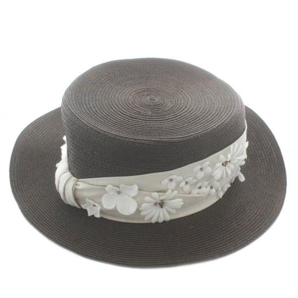 バラ色の帽子 Barairo no Boushi ハット カンカン帽 麦わら帽子 花 フラワー リボン 茶色 ブラウン /XZ ■GY99 レディース【表記サイズ】サイズ表記なし(実寸サイズをご参照ください。)【実寸サイズ】つば：5.5cm...