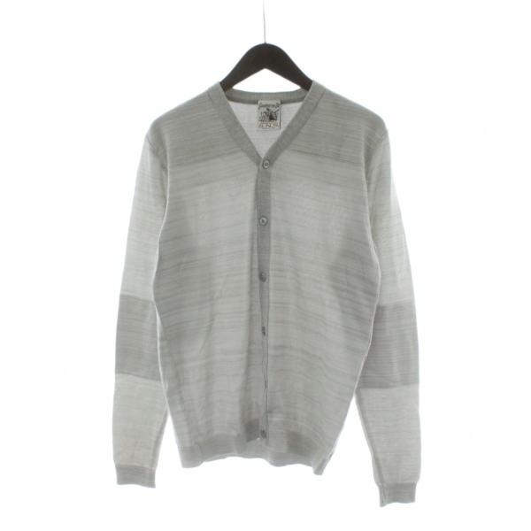 エスエヌエスハーニング S.N.S. HERNING カーディガン M グレー Vネック 長袖 ボーダー柄 トップス /PP ■GY99 メンズ【表記サイズ】M【実寸サイズ】肩幅：約41cm　身幅：約47cm　着丈：約66cm　袖丈：約71...
