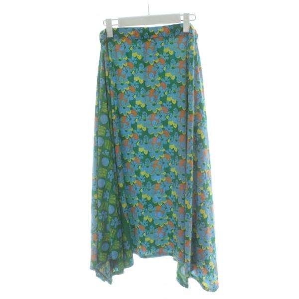 アズノウアズ オオラカ AS KNOW AS olaca スカート 1 緑 グリーン 花柄 幾何学模様 ロング丈 フレア /PP ■GY99 【ブランド】アズノウアズ オオラカ AS KNOW AS olaca【表記サイズ】1【実寸サイズ】...