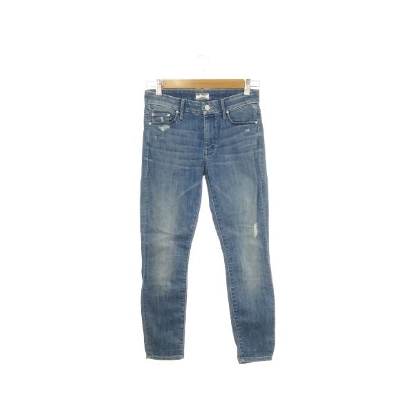 マザー mother THE LOOKER CROP デニム ジーンズ 26 青 ブルー ダメージ加工 スキニー ウォッシュ加工 /AH6 ■GY99 レディース【ブランド】マザー mother【表記サイズ】26【実寸サイズ】ウエスト：66...