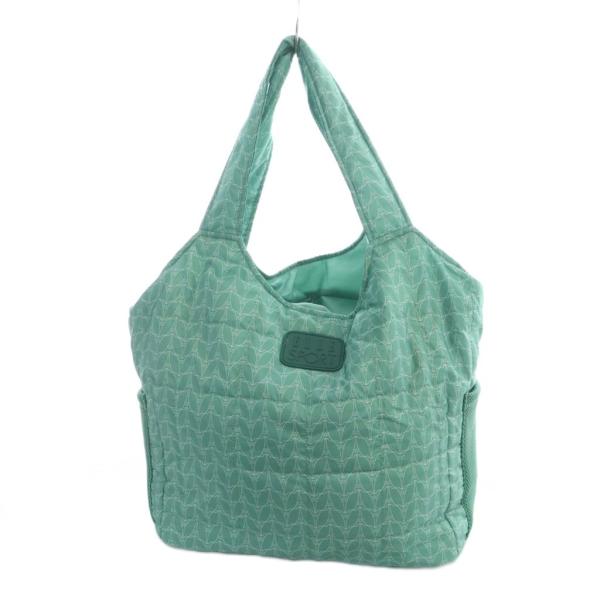 ELLE SPORT トートバッグ ハンド ナイロン 総柄 緑 グリーン ■GY99 /MQ レディース【表記サイズ】実寸サイズをご参考ください。【実寸サイズ】持ち手の長さ：約52cm　ヨコ：約34cm　タテ：約34cm　マチ：約20cm　...