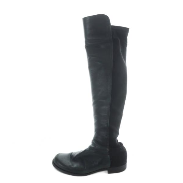 スチュアートワイツマン STUART WEITZMAN ロングブーツ レザー ロゴ ラウンドトゥ 24.5cm 黒 ブラック ■GY99 /MQ レディース【ブランド】スチュアートワイツマン STUART WEITZMAN【表記サイズ】24...