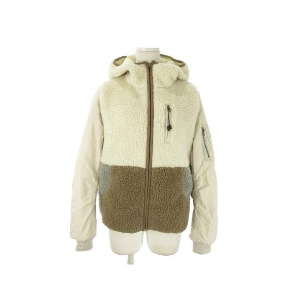 アーノルドパーマー Arnold Palmer ボアジャケット 中綿 MA-1 M 白 ホワイト フード付き 切替 ロゴ刺繍 /AO5 ■GY99 レディース【ブランド】アーノルドパーマー Arnold Palmer【表記サイズ】M【実寸サ...