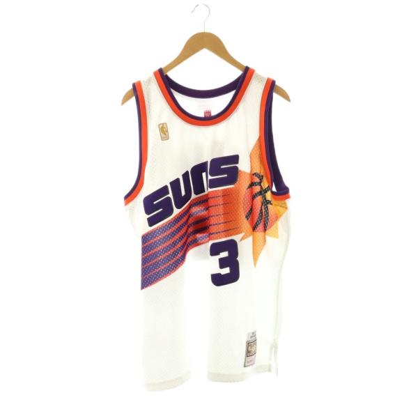 エヌビーエー フェニックスサンズ MITCHELL&amp;NESS 1996-97 STEVE NASH ユニフォーム カットソー 2XL ホワイト マルチカラー /DO ■GY68【表記サイズ】2XL【実寸サイズ】身幅：66cm　総丈：...