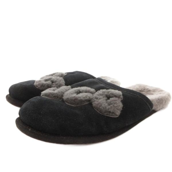 アグ UGG Scuff Logo Sheepskin スリッパ サンダル ボア 28cm 黒 ブラック /FF ■GY68 【ブランド】アグ UGG【表記サイズ】28【実寸サイズ】最大幅：12cm　アウトソール：29.5cm　　【色】黒 ...