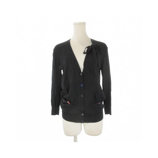 ポールスミス ブラック Paul Smith BLACK カーディガン ニット Vネック 七分袖 サイドリボン M 黒 ブラック /CK41 ■GY99 レディース【ブランド】ポールスミス ブラック Paul Smith BLACK【表記サ...