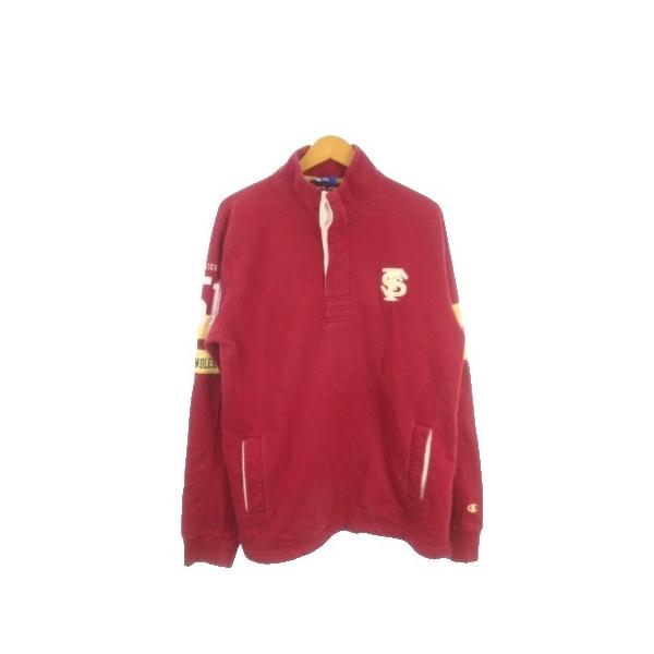 チャンピオン CHAMPION EXCELLENCE HERITAGE TRADITION トレーナー 裏起毛 M 赤 レッド 長袖 ハイネック フロントハーフボタン 刺繍【ブランド】チャンピオン CHAMPION【表記サイズ】M【実寸サイ...