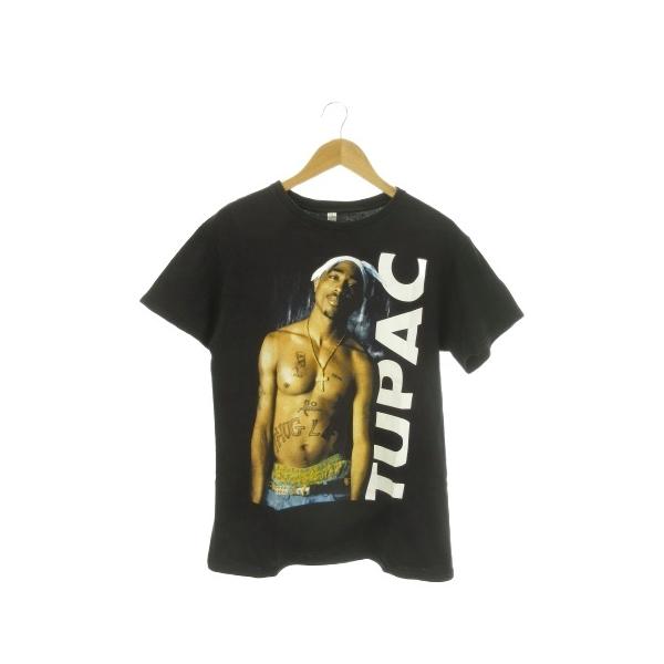 アルスタイル ALSTYLE Tupac Tシャツ M 黒 ブラック クルーネック 半袖 プリント Threads on Demand /AO21 ■GY99 メンズ【表記サイズ】M【実寸サイズ】肩幅：48.5cm　身幅：48cm　袖丈：1...