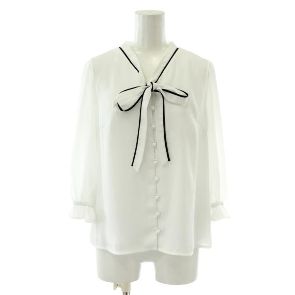 アプワイザーリッシェ Apuweiser-riche シャツ ブラウス 長袖 七分袖 ボウタイ 1 白 ホワイト /XZ ■GY99 レディース【ブランド】アプワイザーリッシェ Apuweiser-riche【表記サイズ】1【実寸サイズ】肩...